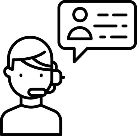 Man Customer Service Outline Vector Illustration Icon 35954606 Vector Art At Vecteezy
