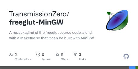 Github Transmissionzerofreeglut Mingw A Repackaging Of The Freeglut Source Code Along With