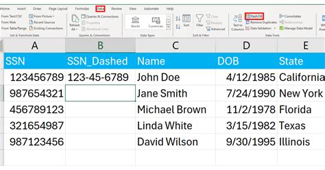 How To Add Dashes To SSN In Excel 6 Quick Methods Master Data Skills