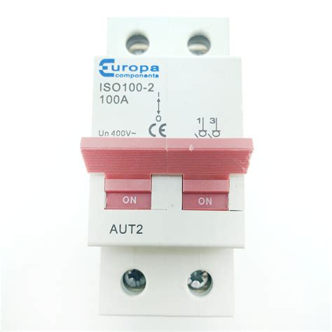 Isolators Europa Components Iso100 2 Aut2 100a 100 Amp 2 Double Pole Isolator Main Switch