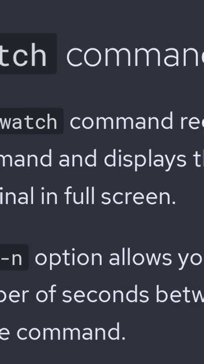 Watch Command In Linux Viral Shorts Shortvideo Linux Programming