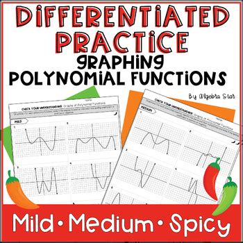 Differentiated Practice Worksheet Graphing Polynomial Functions
