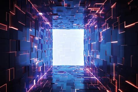 Premium Photo Cube In Abstract Cyberspace Futuristic Technology