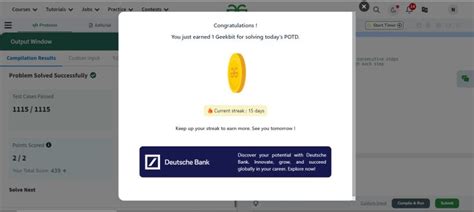 nikhil pandey on linkedin potd geeksforgeeks deutschebank