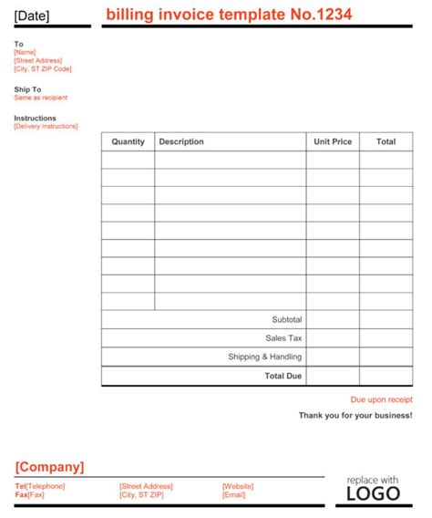 Open Office Invoice Templates Db Excel Com