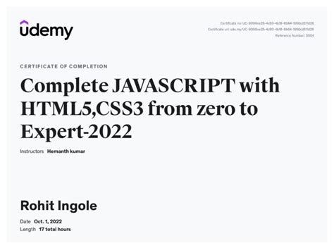 Rohit Ingole On Linkedin Udemy Javascript Html5