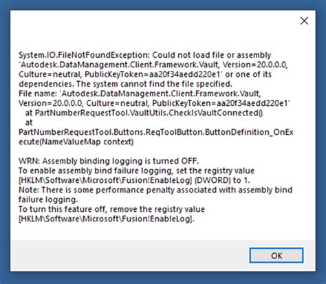 Vault 2020 Error Autodesk Community