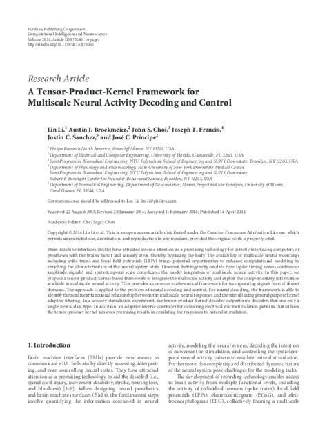 Pdf A Tensor Product Kernel Framework For Multiscale Neural Activity Decoding And Control
