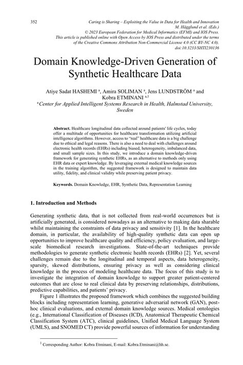 Pdf Domain Knowledge Driven Generation Of Synthetic Healthcare Data