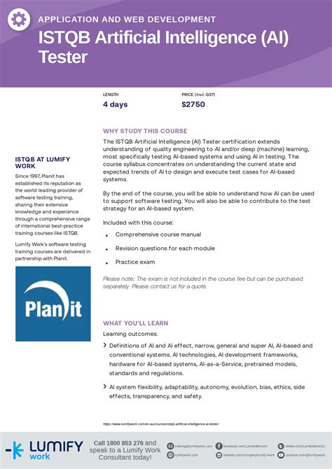 Istqb Artificial Intelligence Ai Tester Certification Course Lumify Work