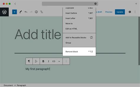 How To Delete A Block In Wordpress
