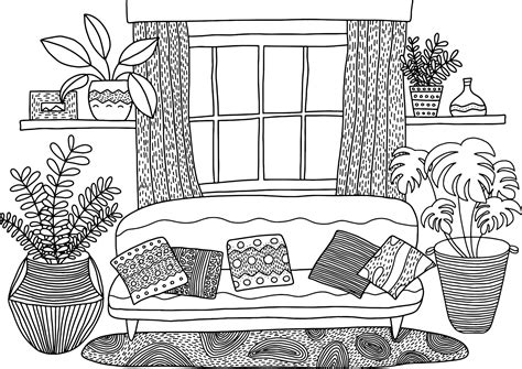 Living Room Coloring Pages
