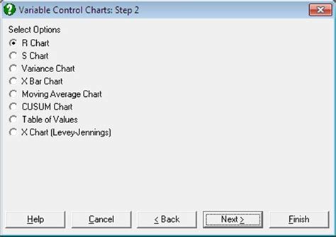 unistat statistics software quality control variable control charts