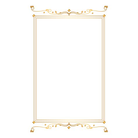 Vintage Rectangle Golden Frame Border 39133536 Png