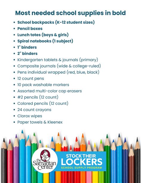 Stock Their Lockers School Supply Drive The Samaritan Center