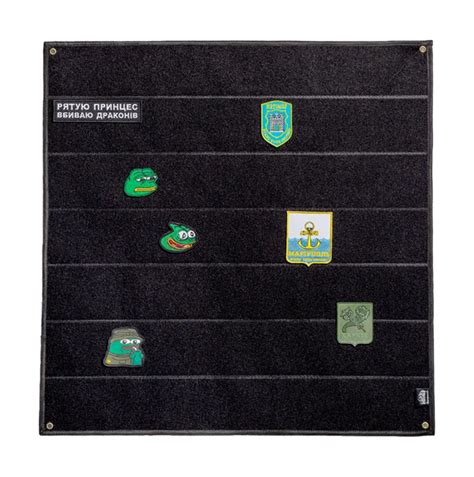 Велкро панель 70х70 чорна Ukrpatcher Тактичне спорядження Hunter