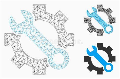 Service Tools Vector Mesh Network Model And Triangle Mosaic Icon Stock Vector Illustration Of