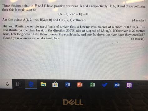 solved three distinct points a b and c have position vectors