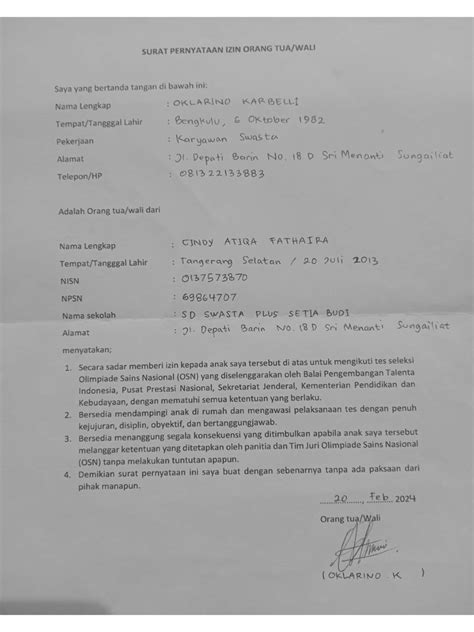 Surat Ortu Cindy Atiqa F Pdf