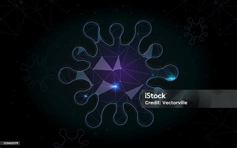 공상 과학 소설 분자 모양 인터페이스 화면 미래 Hud 환상적인 우주선 바이러스 박테리아 미생물 구조 원자 형태 및 기호 유전학 그림 어두운 배경 벽지 검은 색과 네온 빛