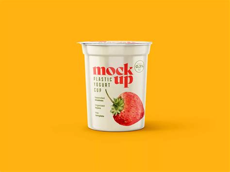 Yogurt Cup Packaging Mock Up Free Mockup