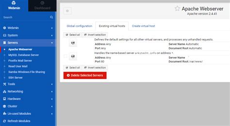 Webmin Веб интерфейс для управления сервером на Ubuntu Джино • Справка