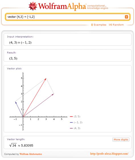 Como Trabajar Con Vectores En Wolfram Alpha Wolfram Alpha En Español