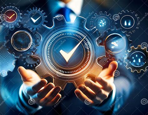 Concept Of Efficiency And Productivity Featuring Elements Like Gears