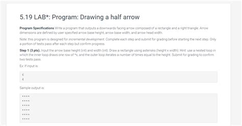 Solved 519 Lab Program Drawing A Half Arrow Program