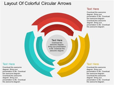 Layout Of Colorful Circular Arrows Powerpoint Template