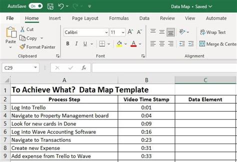 Data Map Rpa Excel Template Process Map Template For Robotic Process Automation Documentation