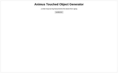 Animus Touched Object Generator