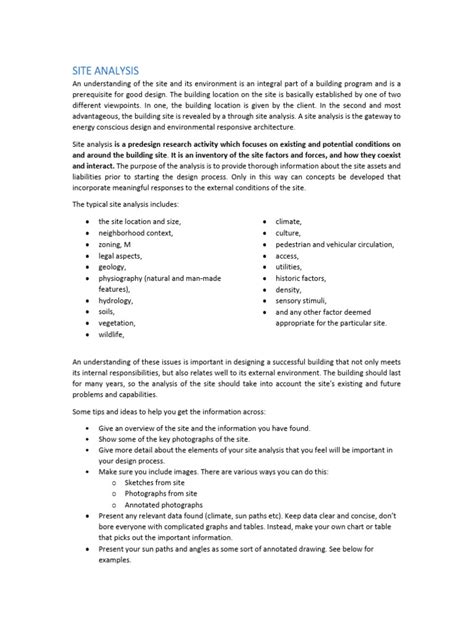Site Anaylysis Pdf