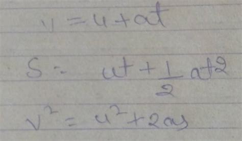 V U At S U 21 A 2 V2 U2 2as Filo