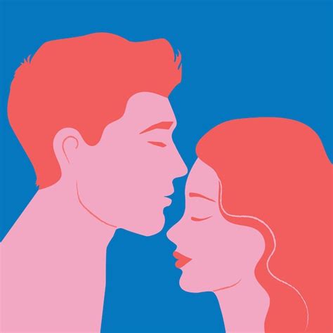 Silueta De Una Pareja Retrato Romántico De Amantes Diseño De