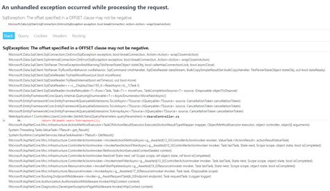 C Sqlexception Error When Trying To Implement Pagination In Net