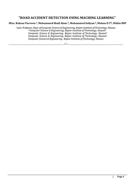 Road Accident Detection Using Maching Learning Pdf Internet Of Things Machine Learning