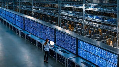 Female Chief Technology Officer Surrounded By Servers Stands In A