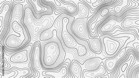 Topographic Map Abstract Background With Lines And Circles Black