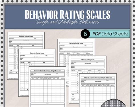 Behavior Rating Scales Data Collection Sheets Etsy