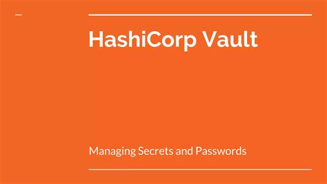 Vault Secret And Key Management Pptx