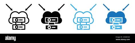 Data Aggregation Icon Logo Sign Vector Outline In Black And White Color