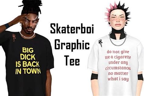 Skaterboi Graphic Tees Recolor Skaterboisims Sims 4 Male Clothes
