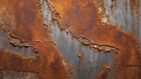 Texture Image Of Layers Of Dirty Red Rust From Oxidized Iron On Old Metal Steel Stock