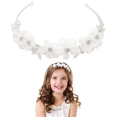 White Tulle Flower Headband Flower Girl Headpiece