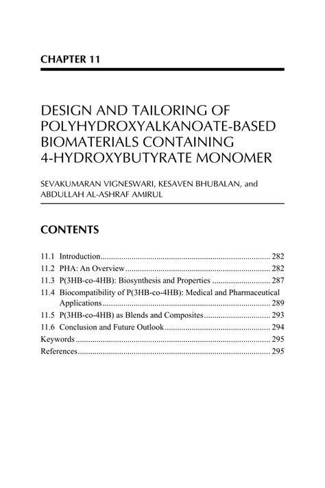 Pdf Design And Tailoring Of Polyhydroxyalkanoate Based Biomaterials Containing 4