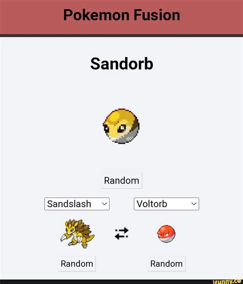 Pokemon Fusion Sandorb Random Sandsiasn I Voltorb V Random Random Ifunny