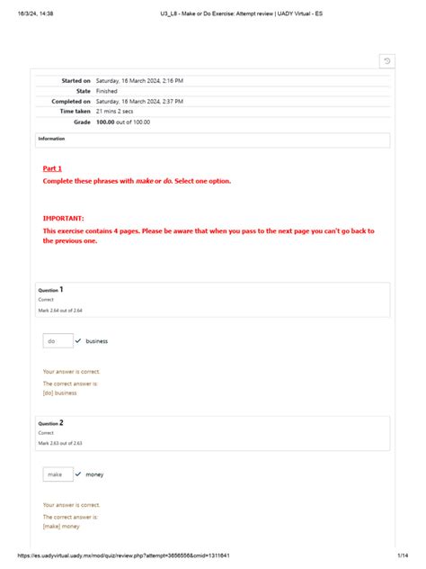 u3 l8 make or do exercise attempt review uady virtual es pdf