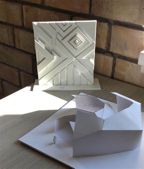 Architecture Model With Origami Sculpture