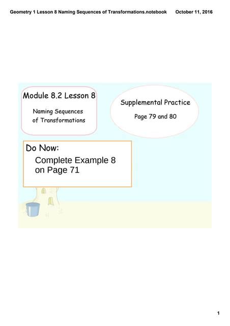 Geometry 1 Lesson 8 Naming Sequences Of Transformations Pdf Physics Science